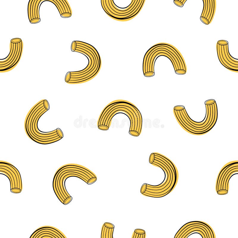 Macaroni Pasta Seamless Pattern. Hand Drawn Sketch Style. for Menu ...