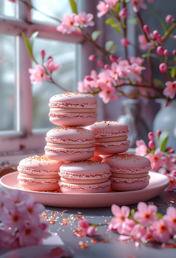 The Macarons are Arranged in a Pyramid Shape Stock Image - Image of ...