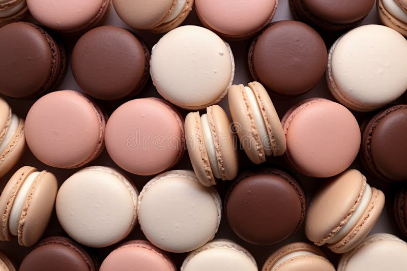 Macarons Chocolate Brown Colored Flat. Stock Illustration ...