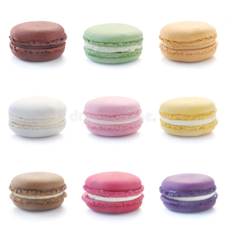 Macarons stock image. Image of collage, rows, assortment - 160395611