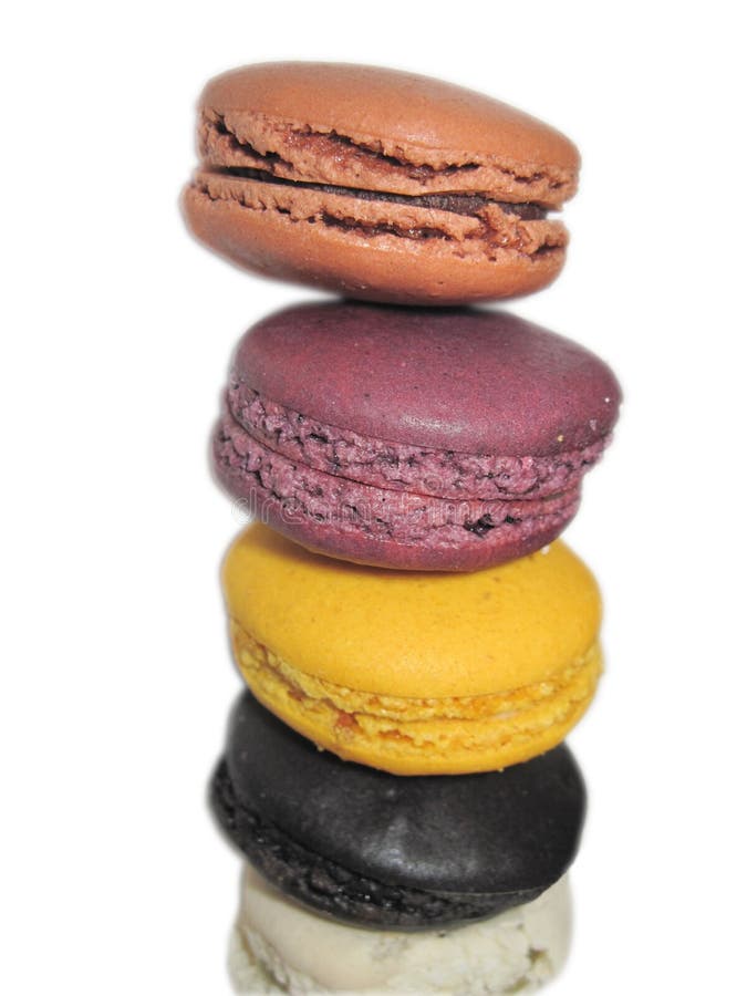 Macarons coloré photo stock. Image du dessert, pile, bourrage - 16350184