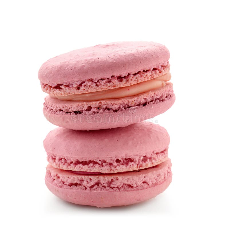 Macarons Cor-de-rosa Deliciosos No Fundo Branco Imagem de Stock ...