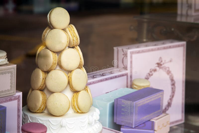 Macarons on display stock image. Image of colour, nutrition - 22251207