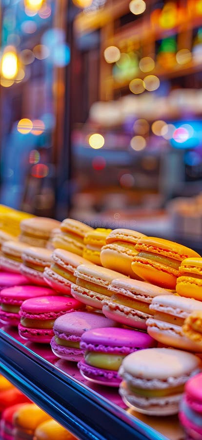 Macarons on Display in a Bakery Stock Photo - Image of store, generated ...