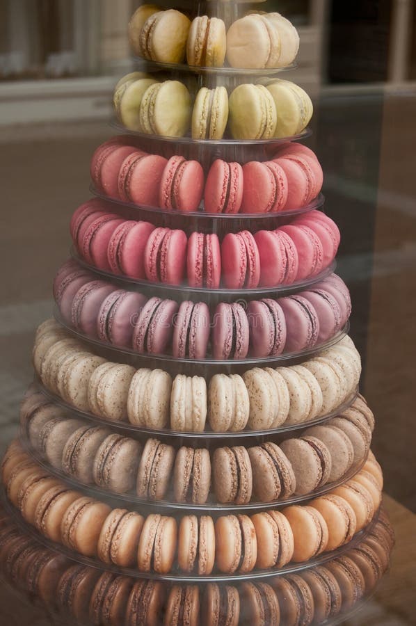 Macarons forming pyramid stock image. Image of cream - 77319897