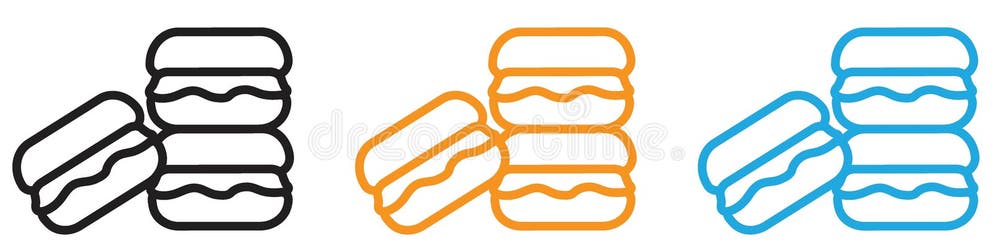 Macarons Icon Vector Logo Set Collection for Web App Ui Stock Vector - Illustration of sketch ...