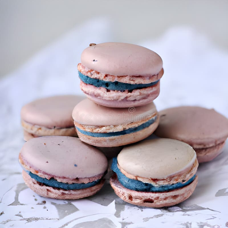 Macarons on Paper. Generative AI. Stock Illustration - Illustration of ...
