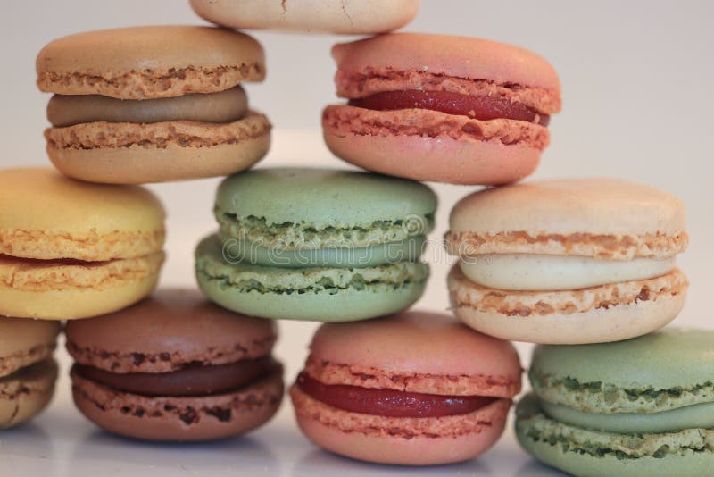Macarons in pastel colors stock photo. Image of biscuit - 262553826