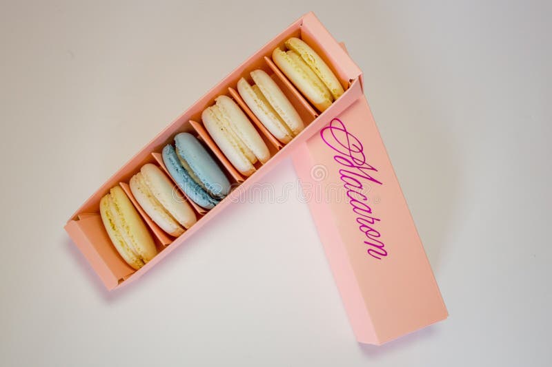 Macarons in Pink Box, One Stands Out Stock Image - Image of sweets ...