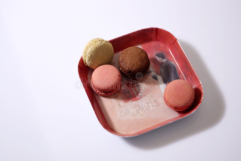 Macarons in a plate stock image. Image of cake, colors - 38349157