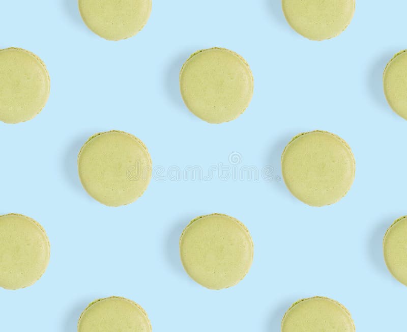 Macarons Seamless Pattern. Macarons Isolated on Blue Background. Stock ...