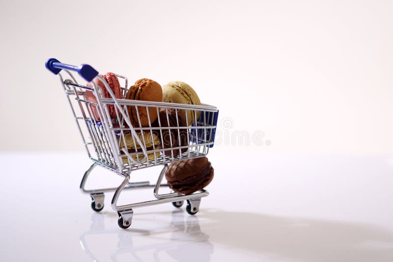 Macarons in a Shopping Cart Stock Photo - Image of cart, sweets: 39168738
