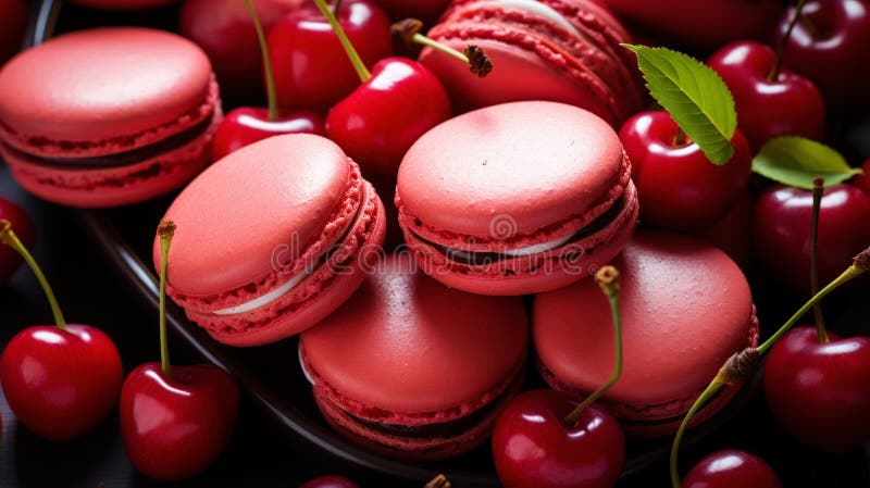 Macarons on the Table. Delicious French Desserts. Macaroons with ...