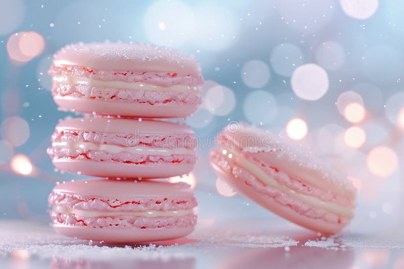 Macaroon Cookies in Pink Pastel Color in 1950s Style Kitchen ...