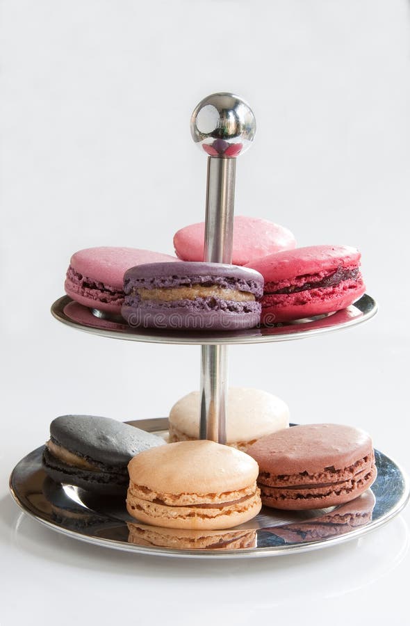 Macaroon Display stock image. Image of white, metal, snack - 17664119