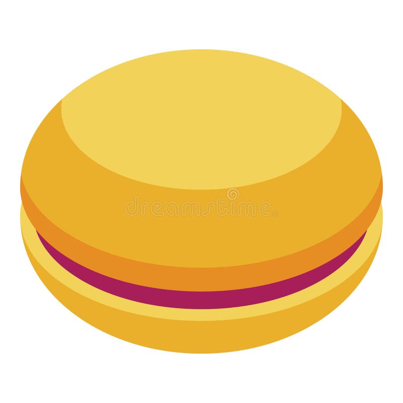 Yellow Macaroon Icon, Isometric Style Stock Vector - Illustration of ...