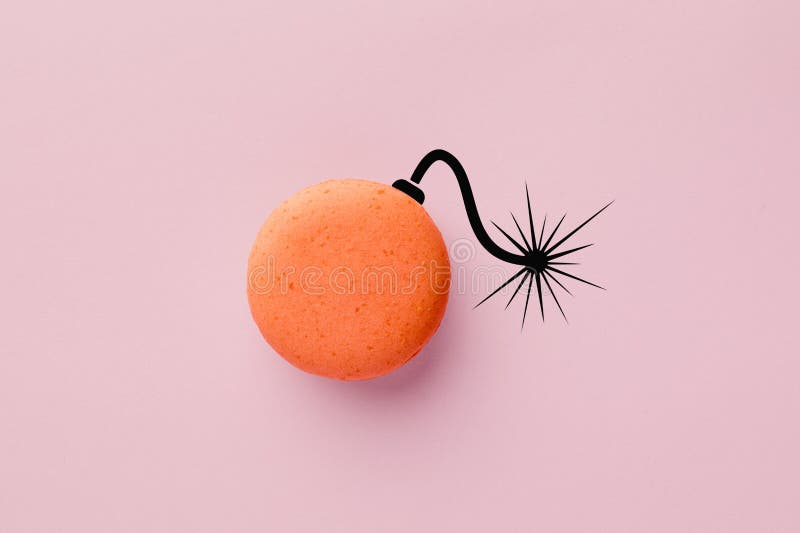Macaroon or Macaron in the Form of a Bomb is about To Explode. Taste ...
