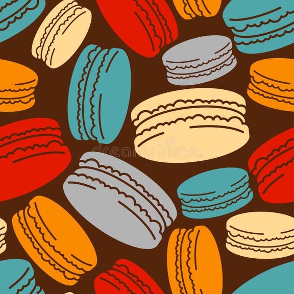 Macaroon Pattern Seamless. Macaroons Colourful Dessert Background Stock ...