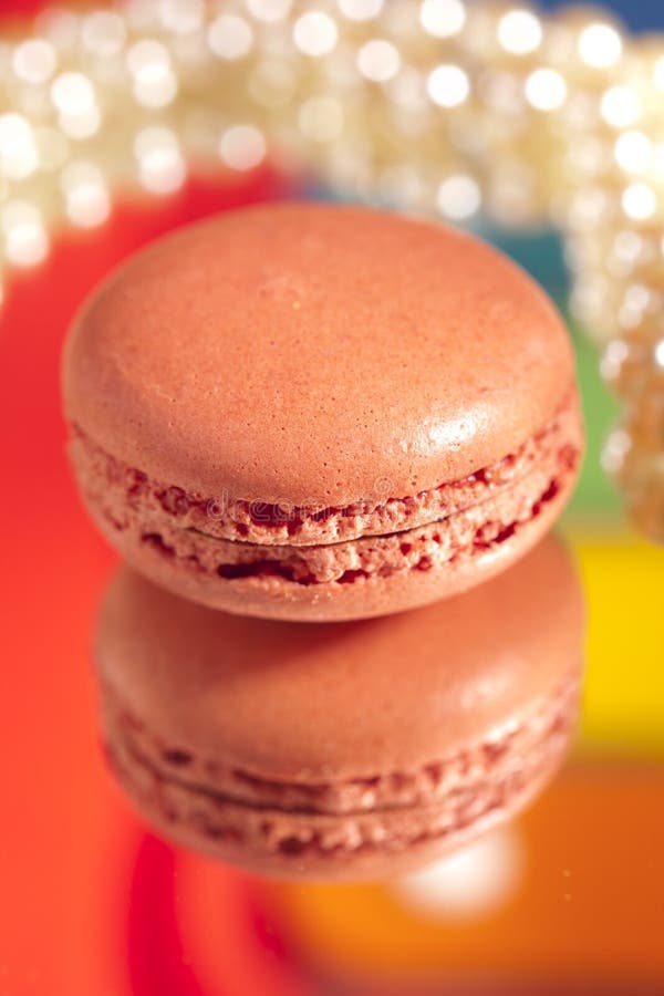 Macaroon Red with Its Own Reflection Colorful Stock Image - Image of ...