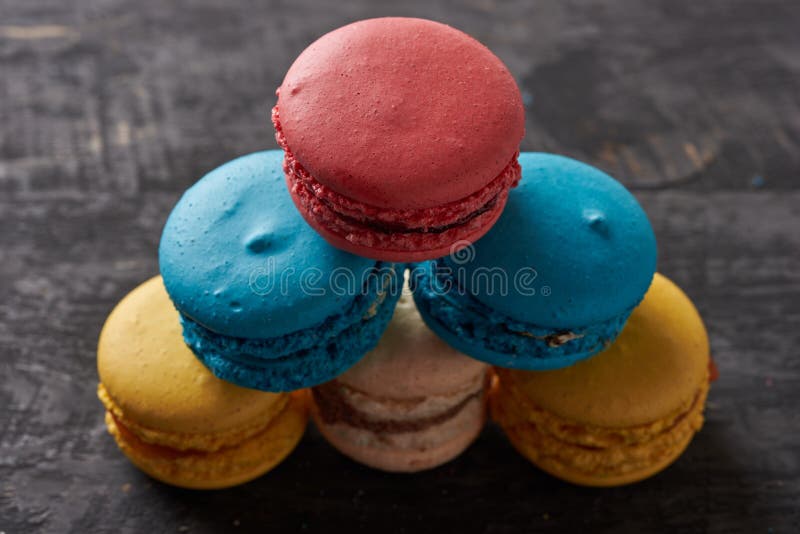 Macaroon on the Slide Table Stock Image - Image of blue, decoration ...