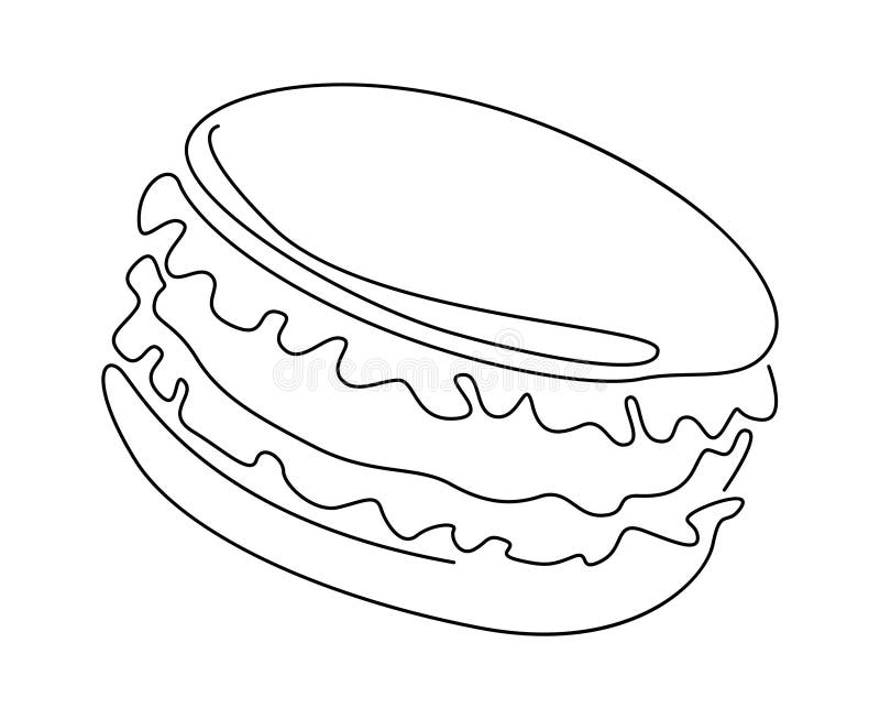Macaroon Sweets Line Art Dessert Stock Vector - Illustration of sweets ...