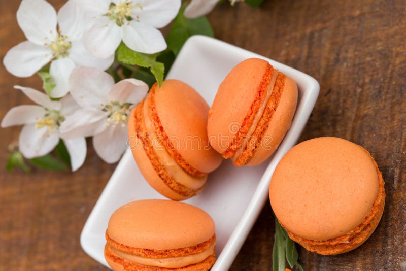 Macaroons - Apricot Macaroons Stock Photo - Image of assortment, flower ...