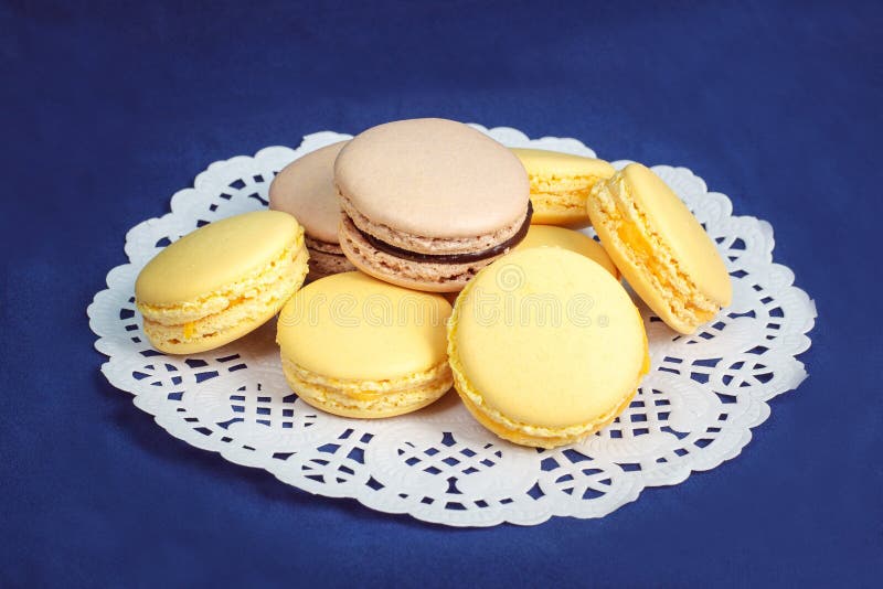 Macaroons blue stock image. Image of dessert, macaron - 52738177