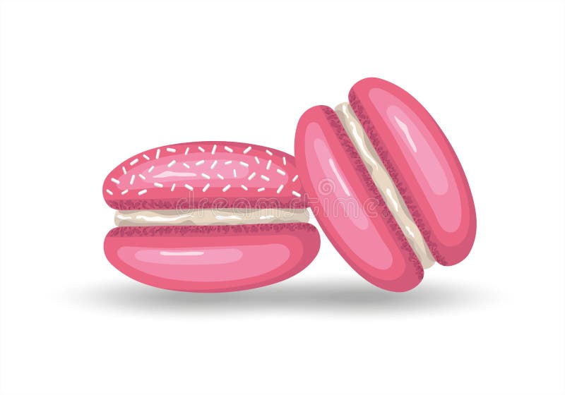 Vector Illustration, Icon Cartoon Pink Macaroon, Cookie, Biscuit ...