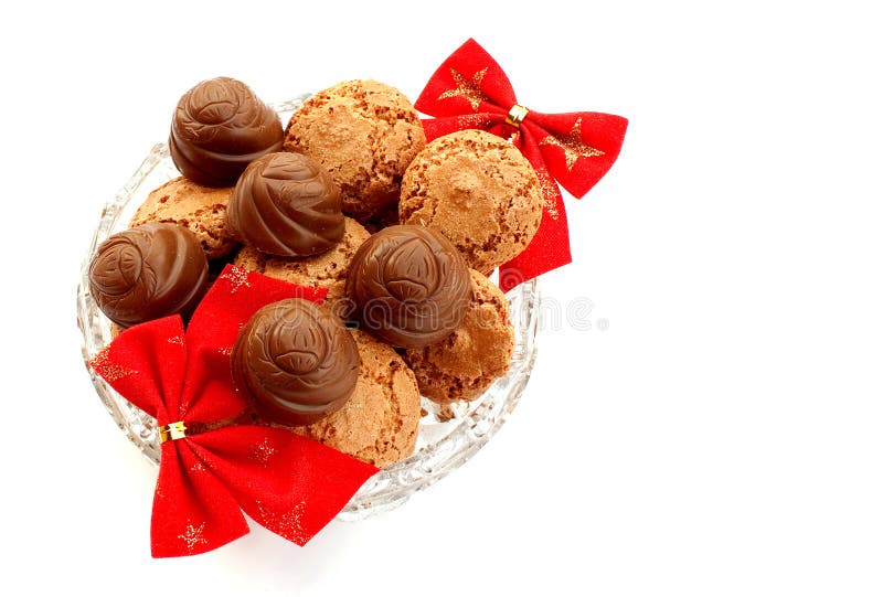 Macaroons and Chocolates on Crystal Tray Stock Image - Image of ...