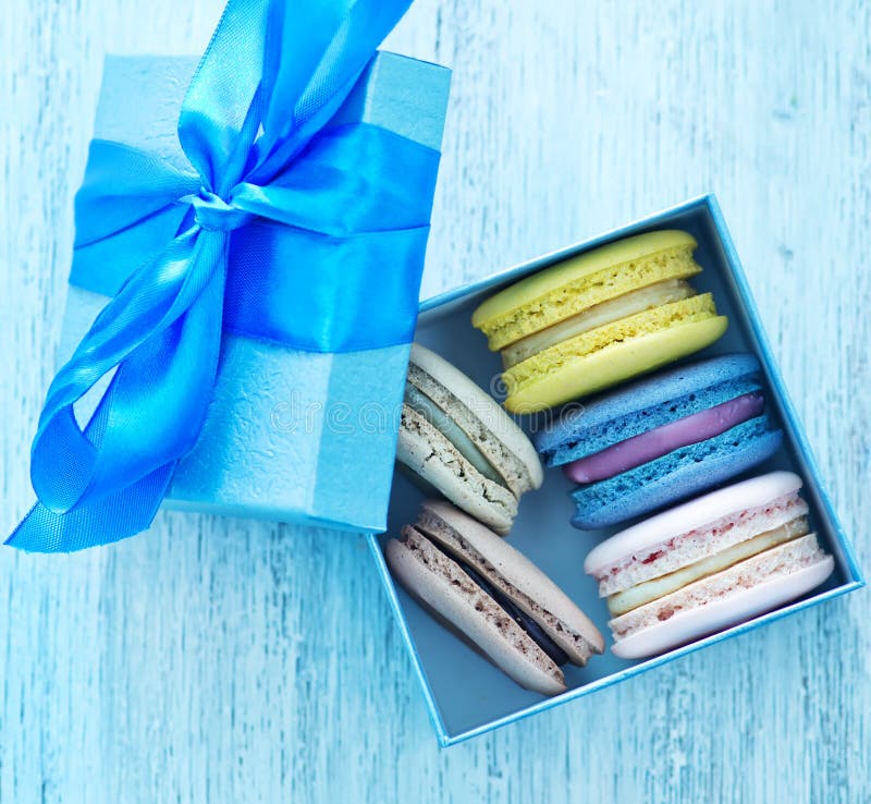 Macaron Dessert Mint Flavour Blue Color Stock Photos - Free & Royalty ...