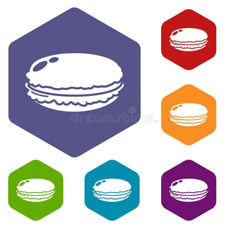 Macaroons Icon, Simple Black Style Stock Vector - Illustration of ...