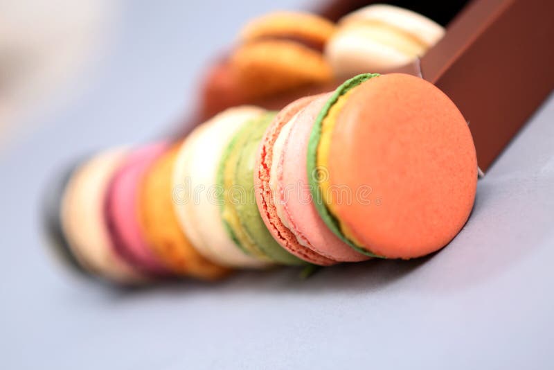Macaroons in line stock photo. Image of delicate, biscuit - 54900074