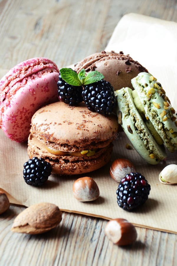 Macaroons stock image. Image of wooden, food, sweets - 66491323