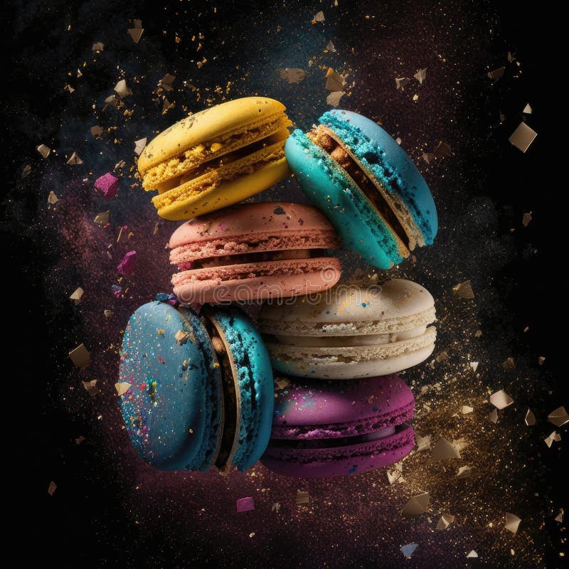 Macaroons Painted in the Color of Space. Generative AI Stock ...