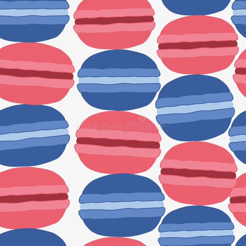 Macaroons Pattern Vector in Flat Style. Stock Vector - Illustration of ...