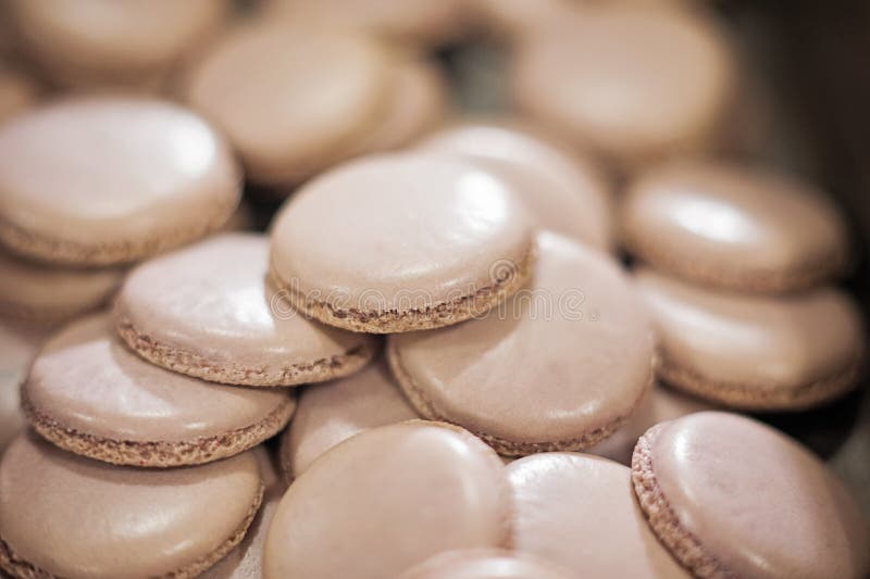 Macaroons shells in a tray stock photo. Image of tasty - 113181062