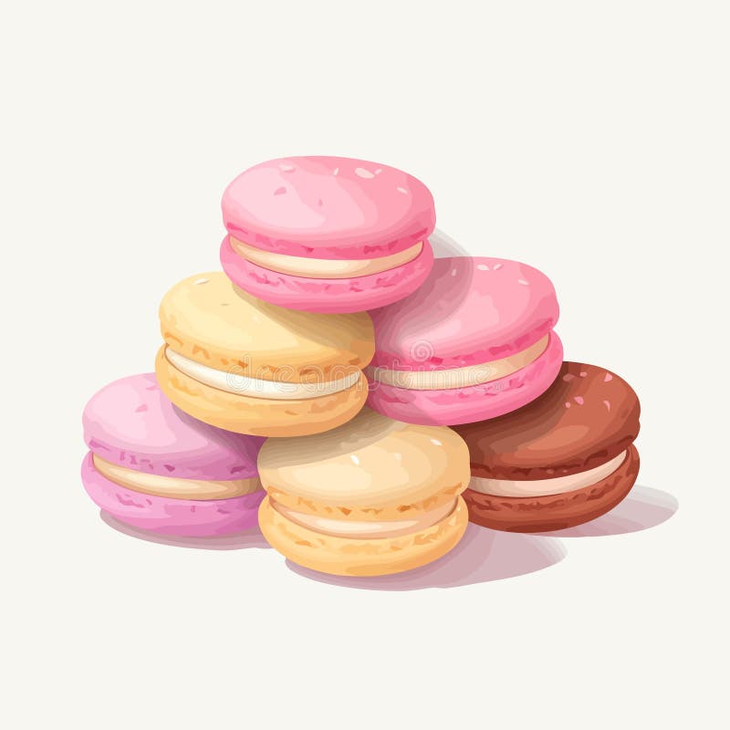 Macaroons Vector Flat Minimalistic Isolated Illustration Stock Vector ...