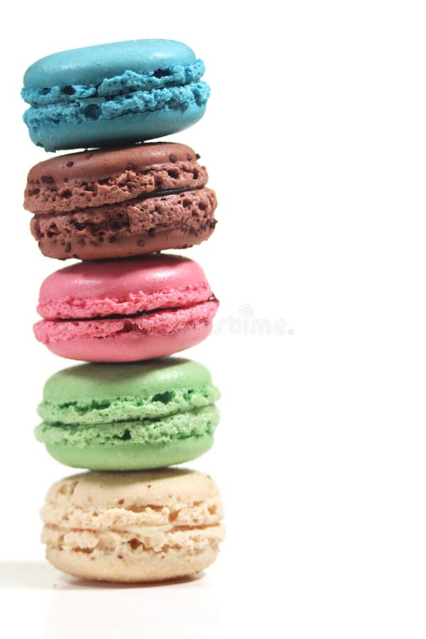 Macaroons on White stock photo. Image of isolated, bakery - 208335024