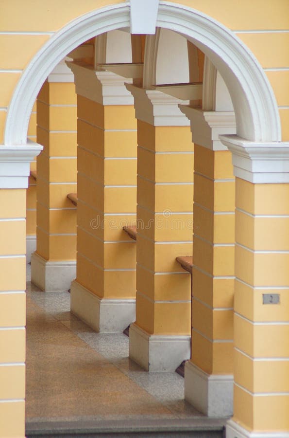 Columns with Arch in a Building in Macau Stock Photo - Image of house ...