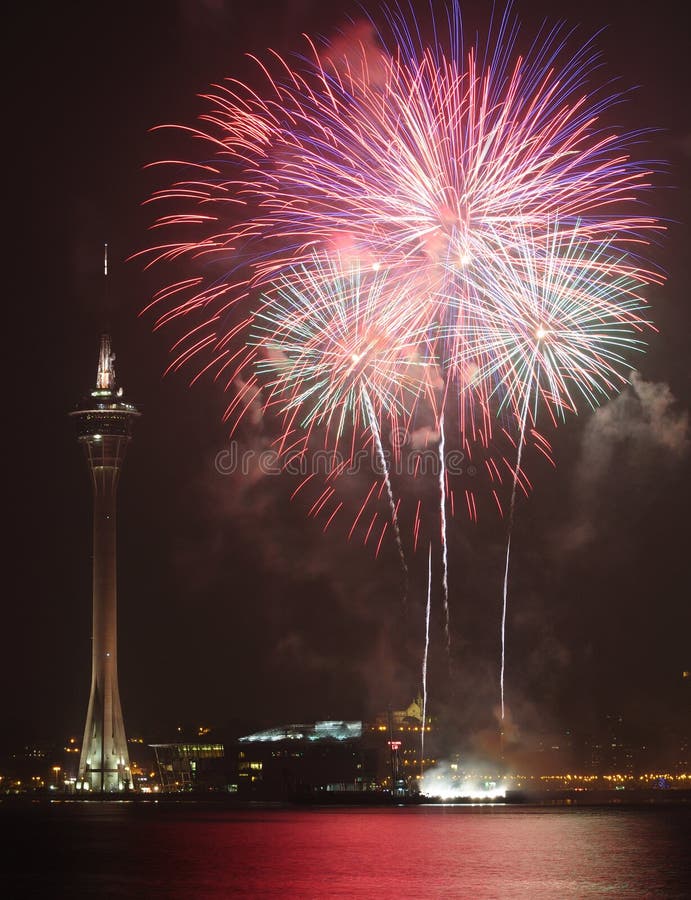 Macau Colorful Firework stock image. Image of freedom - 64652003