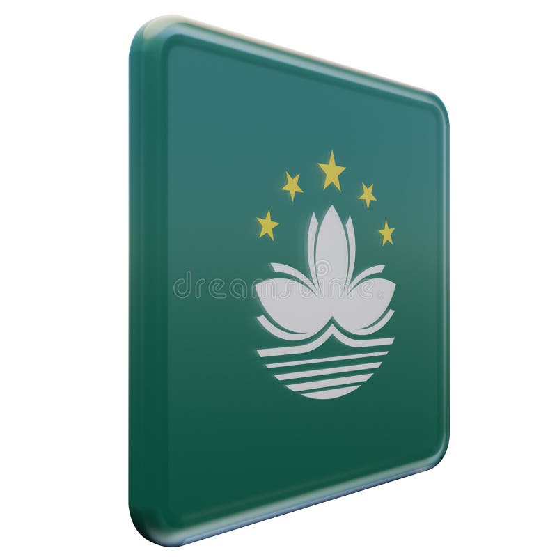 Macau 3D flag stock illustration. Illustration of emblem - 254991755