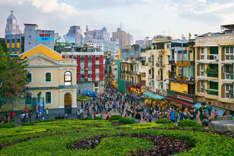 Macau - 20 De Novembro De 2015: Centro Da Cidade Fotografia Editorial ...