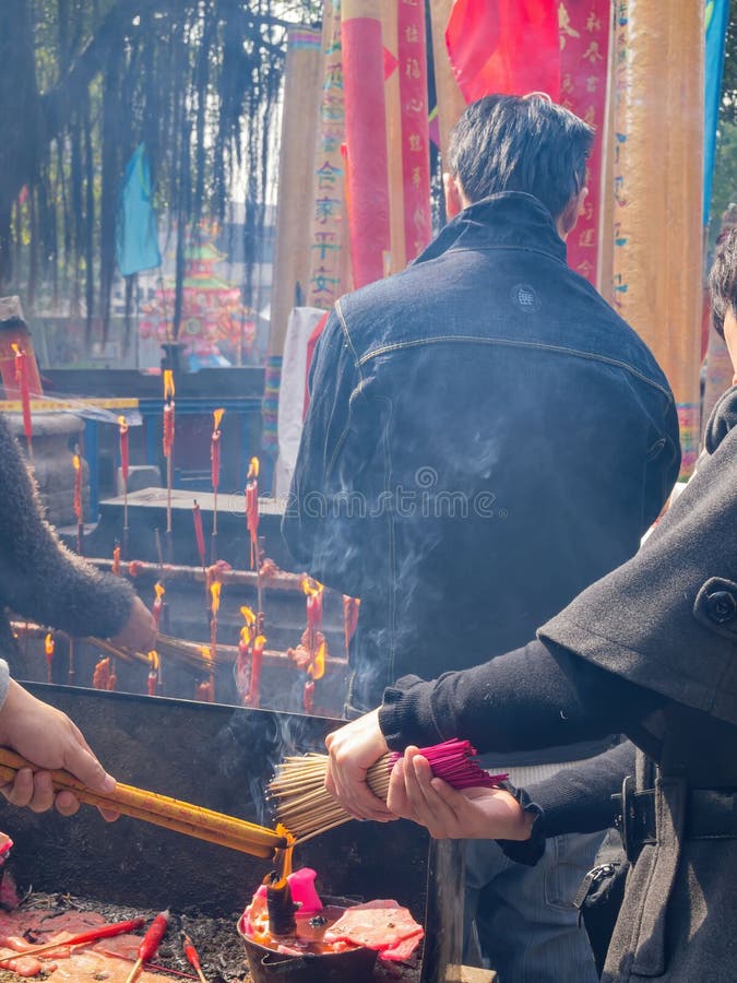 People Praying in the a-Ma Temple Editorial Photography - Image of ...