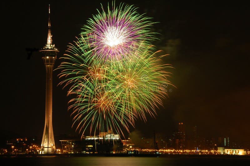 Macau Firework Festival stock image. Image of china, display - 3580505