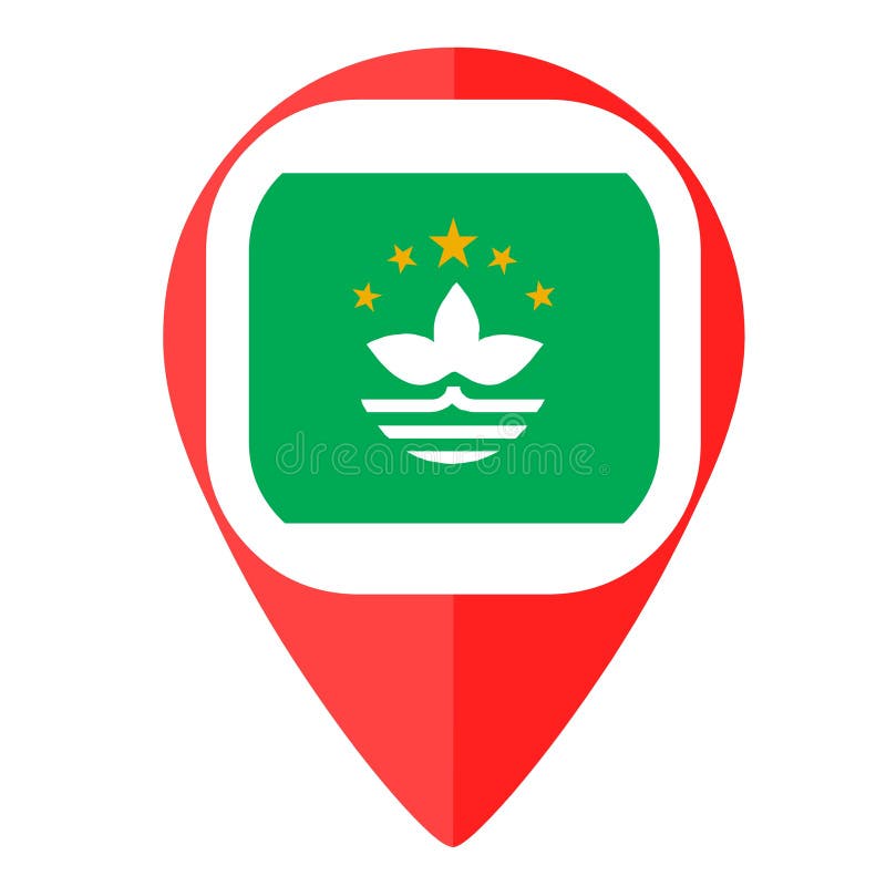 Macau Flag Pin Map Marker Country Stock Image - Illustration of poster ...