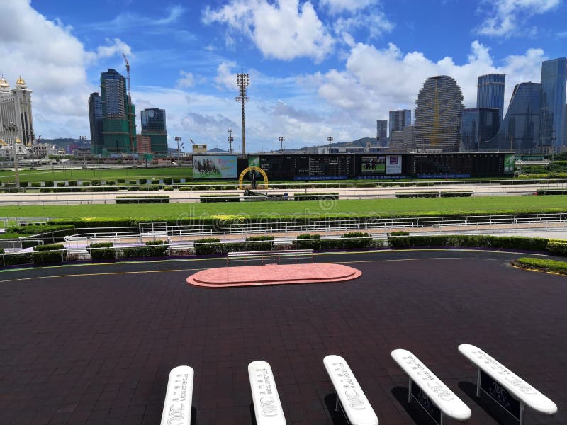 Macau Horse Racing Track and Field Stock Photo - Image of horizon ...