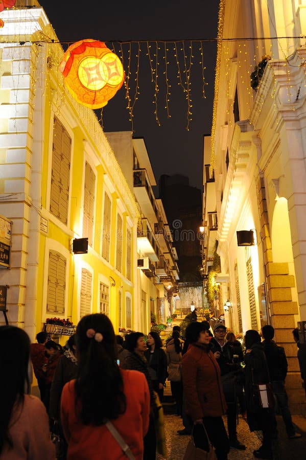 Macau at night editorial stock image. Image of colorful - 23372479
