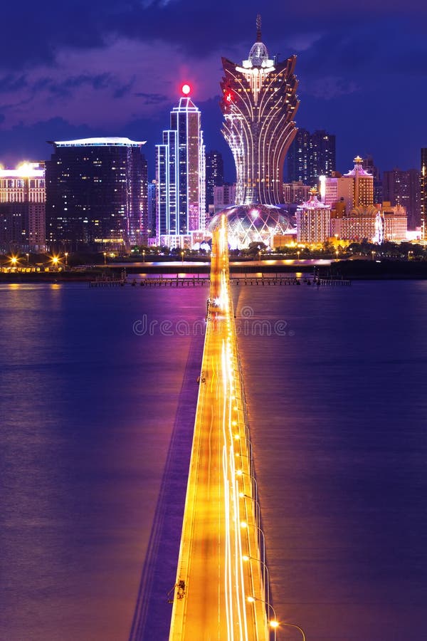 Macau at night stock image. Image of lake, evening, clouds - 20727973