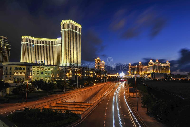 Macau night stock photo. Image of blue, building, city - 3098912