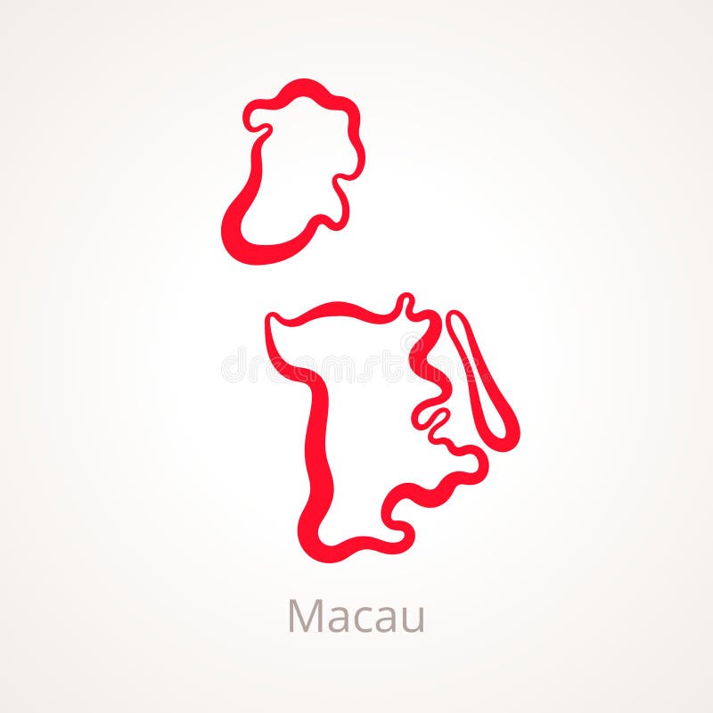 Macau - Outline Map stock vector. Illustration of isolated - 104276879